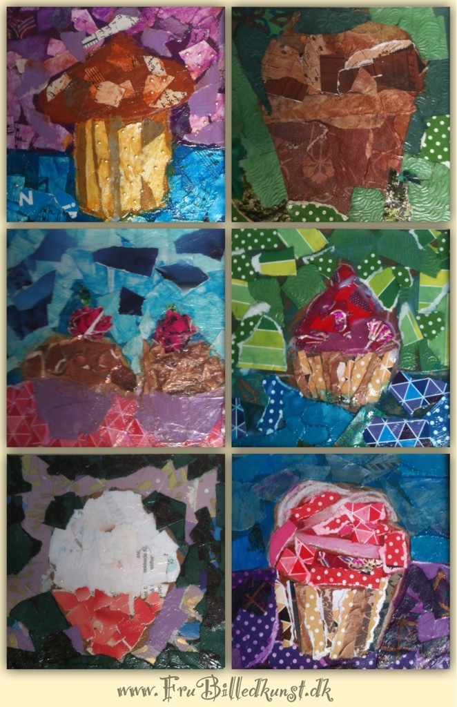 Cupcake collage – 4.klasse – FruBilledkunst